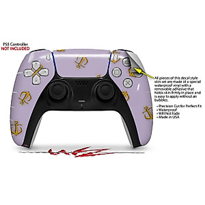 WraptorSkinz Skin Wrap compatible with Sony PS5 DualSense Controller Anchors Away Lavender (CONTROLLER NOT INCLUDED)