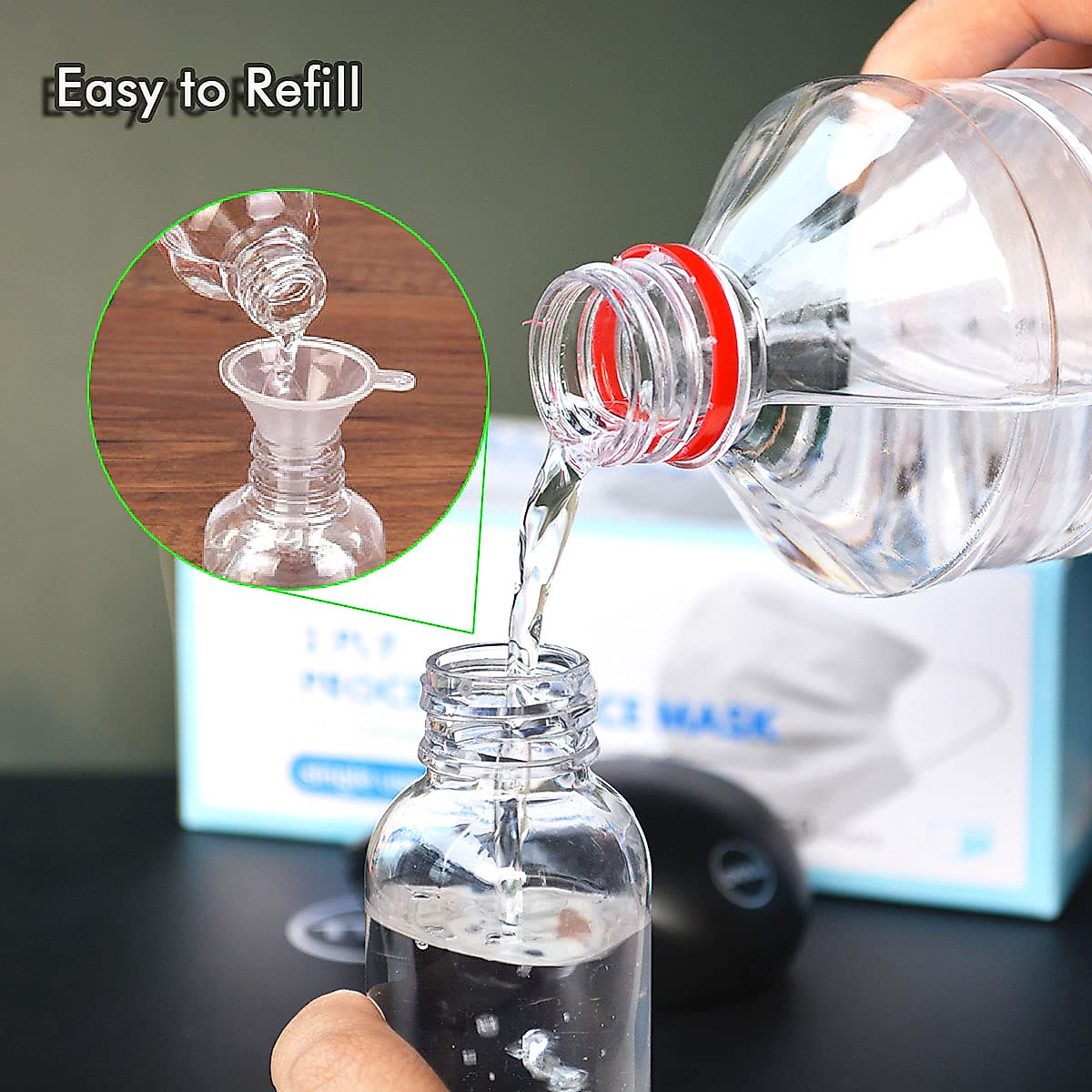 KwoKmarK Small Spray Bottles, Hair Spray Bottle 3.5oz/100ml Clear Plastic Fine Mist Travel Size Mini Empty Bottle Set Refillable Reusable Liquid Container for Essential Oils Water Squirt (4 Pack)