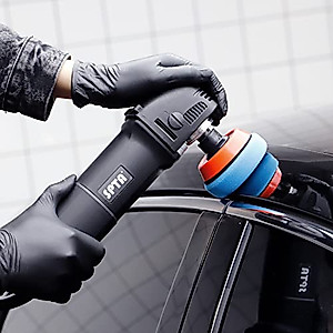 SPTA Mini Polishing Machine Buffer Rotary Polisher Auto Detailing Superpolish with 27Pcs Detail Polishing Pad Mix Size Kit Buffing Pad and 75mm,100mm,140mm M14 Thread Extension Shaft