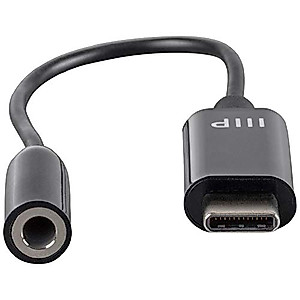 Monoprice 133044 USB-C to 3.5mm Auxiliary Audio Adapter Black For Google Pixel 2/XL, Moto Z/Z2, Essential PH-1, LG, HT And More