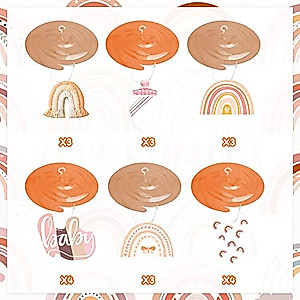 Boho Rainbow Baby Shower Decorations, 20Pcs Boho Baby Shower Hanging Swirls Ceiling Streamers Bohemian Rainbow Birthday Party Supplies for Boys Girls Baby Shower Boho Birthday Party Decoration