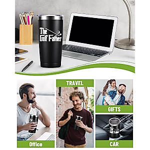 SMITWORLD Golf Gifts for Dad, Golf Gifts for Men, Funny Golf Gifts, Golf Gifts for Men Golfers, Father's Day Gifts, 20oz Tumbler, Black