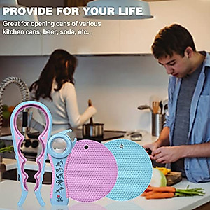 Jar Opener for Weak Hands, Jar Opener for Seniors with Arthritis Multi-Function, Non Slip Rubber Jar Opener Gripper Pad Lid Twist Gripper, Jar Bottle Lid Can Opener Kit for Low Strength, Elderly