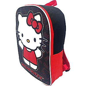 Fast Forward Hello Kitty Girl's 15" School Bag Backpack (Black-Red)