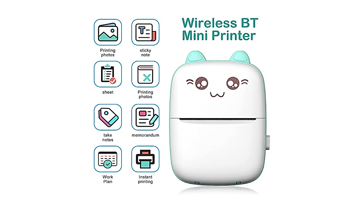 Mini Portable Thermal Printer - Inkless & Bluetooth