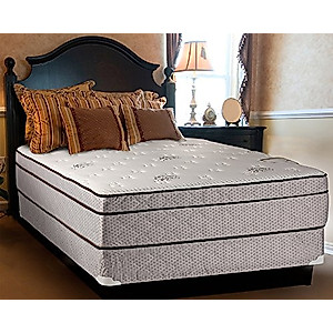 Continental Sleep 13-Inch Soft Encased Hybrid Eurotop Pillowtop Memory Foam Gel Innerspring Mattress, Good for The Back, Full, White/Brown