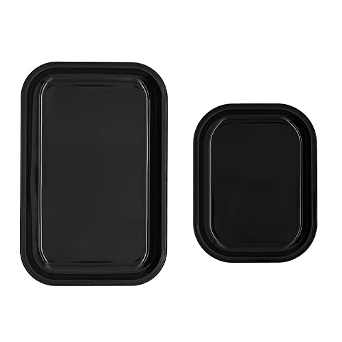 Black Metal Tray 2 Pack 11"x7" and 7"x5.5"