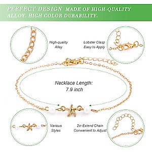 ESRICH 30 Ankle Bracelets for Women Set, Adjustable Size Beach Anklet Set, Imitation Golden Anklet,Jewelry Anklet for Women Beach Jewelry Gifts