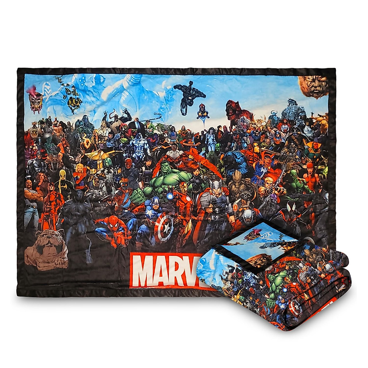 Bazillion Dreams Marvel Comics Universe Characters Fleece Softest Comfy Throw Blanket for Adults & Kids| Measures 60 x 45 Inches