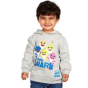 Pinkfong Baby Shark Little Boys Fleece Pullover Hoodie Grey 6