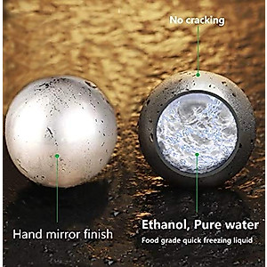 Stainless Steel Whiskey Stones, Beverage chilling Rocks, Reusable stainless steel ice balls with Sphere Ice ball tray. Total set of 7