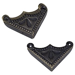 Antrader 12Pcs Metal Box Corner Guard Protector Safety Bumpers Decorative Furniture Edge Covers with Screws Bronze Tone 1.5" x 1.5"