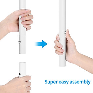 Simple Trending Standard Clothing Garment Rack, Rolling Clothes Organizer with Wheels and Bottom Shelves, Extendable, White