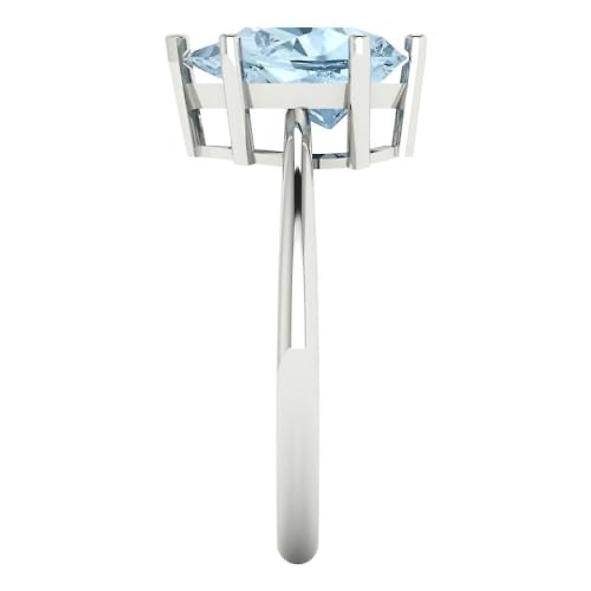 Clara Pucci 2.50 ct Pear Cut Custom Engraving Sky Blue Topaz Engagement Wedding Solitaire W/Accent Ring 18K White Gold for Women Size 8