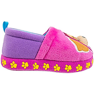Paw Patrol Girl's Skye and Everest A-Line Plush Slipper, Toddler Size 5/6 to 11/12 (Pink Purple, Numeric_7)