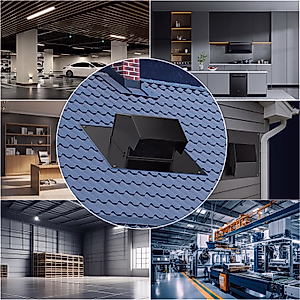 Roof Vent Cap - Hon&Guan Roof Vents 4 Inch Galvanized Steel Bathroom 4 Roof Exhaust Vent for Ventilation System-with Damper, Black