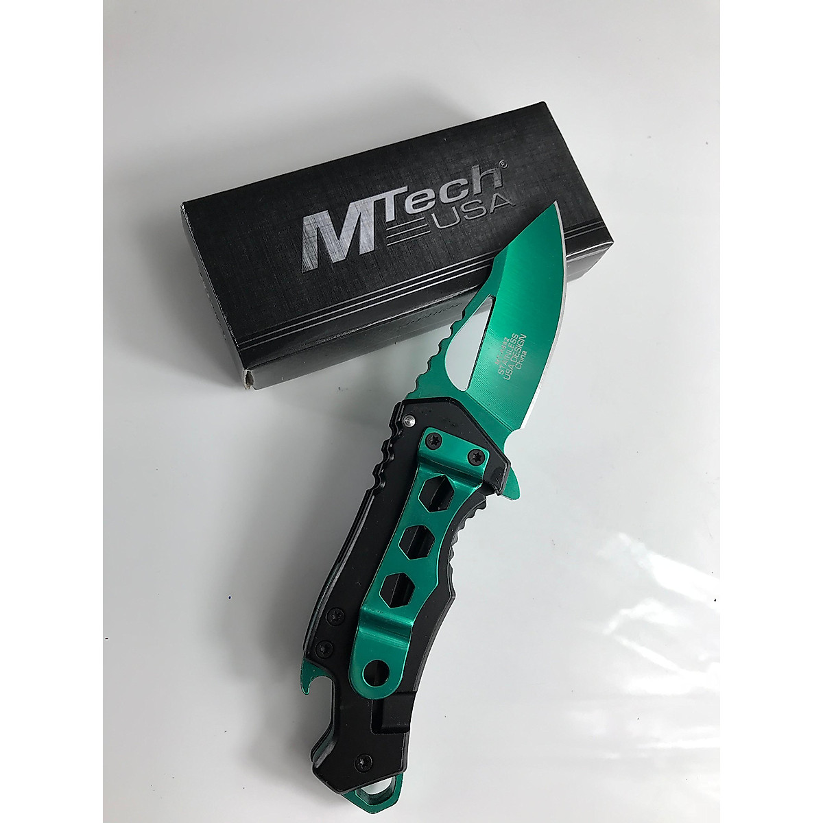 Small Colored MTech Style Pocket Knife Spring Asissted (Green)
