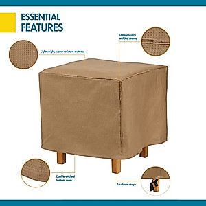 Duck Covers Essential Water-Resistant 22 Inch Square Patio Ottoman/Side Table Cover