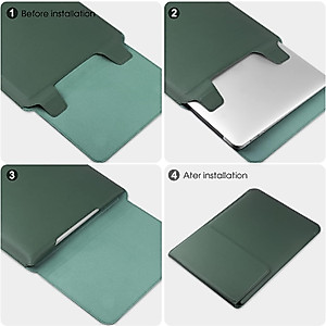 Hyfant Laptop Sleeve Case with Stand and Mouse Pad 17 Inch Laptop Case Chromebook Sleeve Leather Protective Cover for MacBook Pro/Air Dell HP Lenovo ThinkPad Samsung Asus Acer LG Laptops