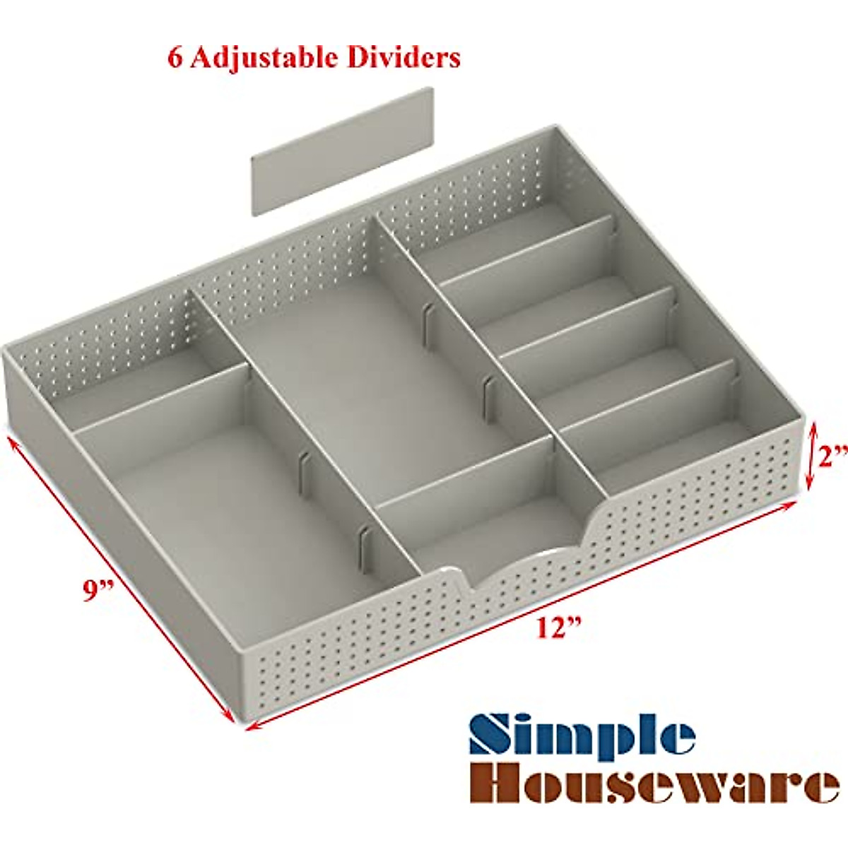 Simple Houseware Desk Monitor Stand Riser with Adjustable Organizer Tray, Maple