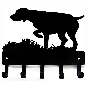 The Metal Peddler GSP on Point - German Shorthaired Pointer Dog - Key Holder for Wall - Small 6 inch Wide - Made in USA; Gift for Dog Lovers