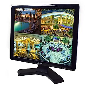 19 inch CCTV Monitor with BNC input, 4:3 1280x1024 CCTV Monitor for Security VGA HDMI AV BNC Audio Built-in Speaker LCD Display Screen for Security Monitor Home Surveillance System Security Camera STB