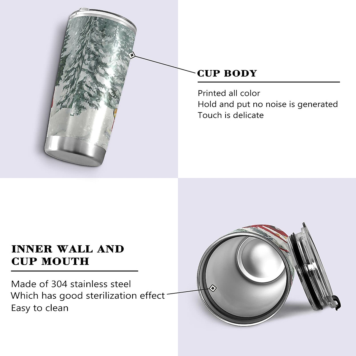 Yasala Christmas Tumbler Snow Truck Forest Pine Insulated Coffee Cup Beverage Container Office Travel Mug with Straw and Lid 20oz Holiday Back to School Gift