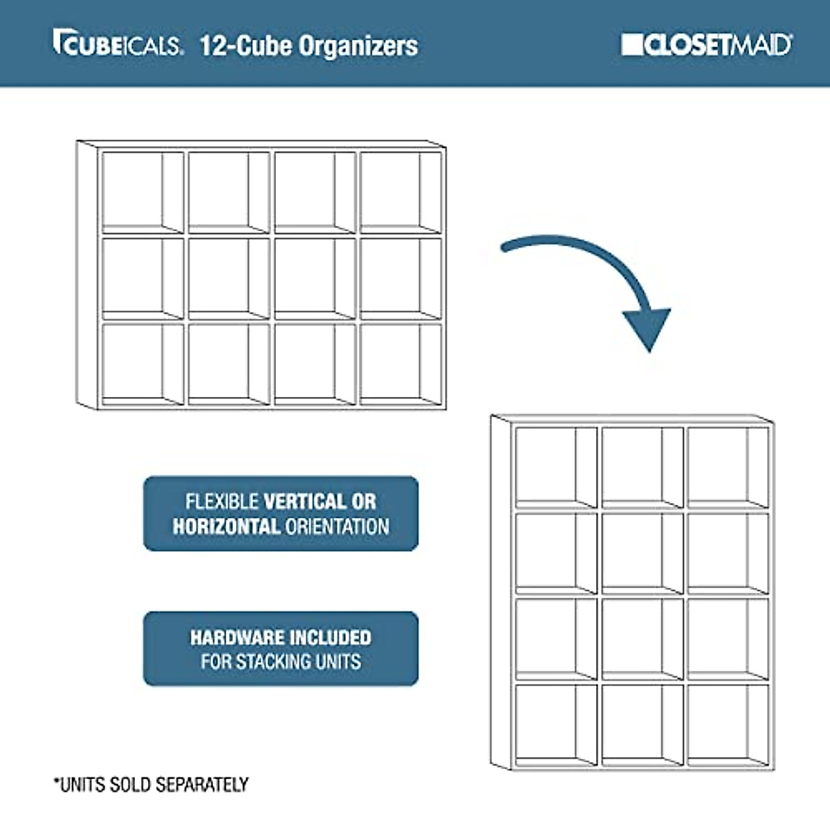 ClosetMaid 1290 Cubeicals Organizer, 12-Cube, White