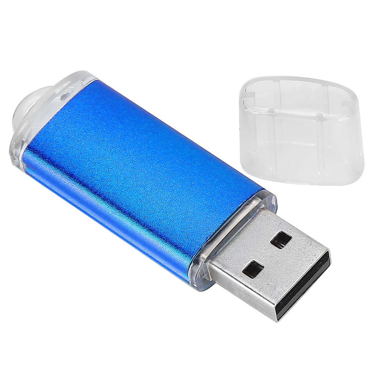 Kafuty-1 USB 2.0 Flash Drive,Storage Memory Stick Pen Drives with Transparent Cover,Portable Thumb Drives Flash Drive for Window2003/XP/Vista/7/8/10/ OS X/Linux,Blue(2GB)