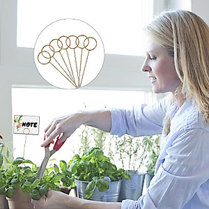 Amabro 20 Pcs Floral Card Holder, Photo Clip Stick Metal Flower Place Card Holder Gold Ring Loop Clips for Gift Memo Wedding Flower Arrangements Party Birthday Cake (Round)