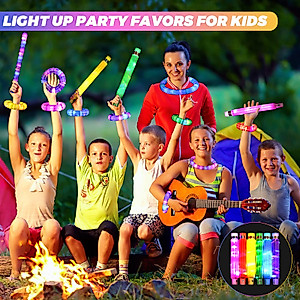 Gigilli 24 Pack Glow Sticks Party Favors for Kids 4-8-12, Christmas Stocking Goodie Bags Stuffers Light up Pop Tubes, Bulk Glow Necklace Bracelet Birthday New Years Eve Glow in the Dark Party Supplies