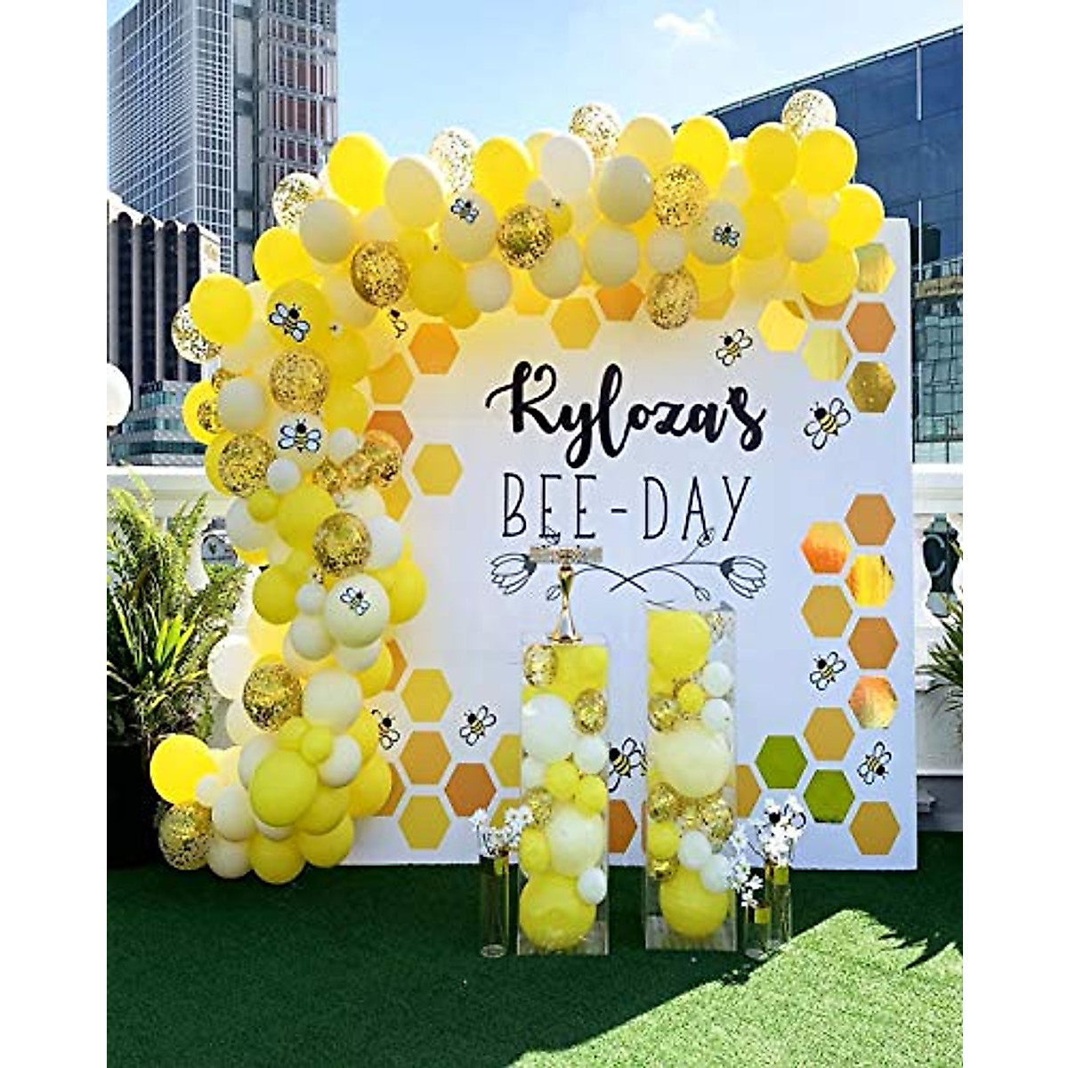 121pcs Yellow Balloons, Balloon Garland Arch Kit, Honeybee Theme Gender Reveal Baby Shower Party Supplies Decorations for Girl and Boy, Birthday Wedding Bridal Anniversary Baptism Party Decorations