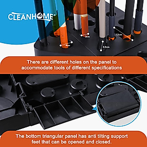 CLEANHOME Storage Rack for Garage Organization,Garden Tool Organizer, Triangle Heavy Duty Tool Organizer for Garden,Garage,Shed,Outdoor,Black