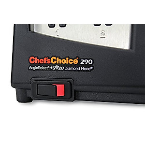 Chef’sChoice 290 Knife Sharpeners AngleSelect Hybrid 15 and 20-Degree Diamond Hone, 3-Stage, Black