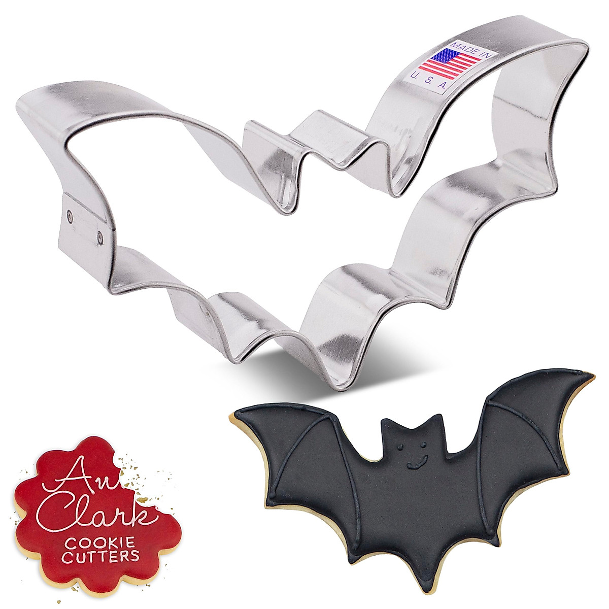 Bat Cookie Cutter, 4.9" Made in USA by Ann Clark