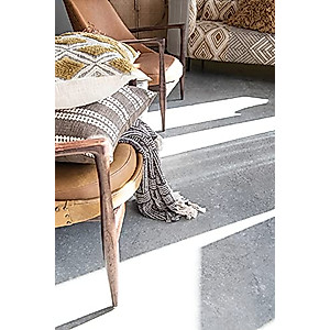 Bloomingville Square Cotton Printed Slub Tufting Pillow, Chartreuse & Grey