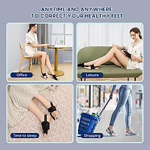 Bunion Corrector Men & Women: 2 Pcs Big Toe Straightener for Bunion Relief - Adjustable Orthopedic Hallux Valgus Corrector for Bunion Splint - Day/Night Support (Black)