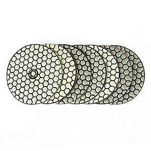 10Pcs 4 Inch Dry Diamond Polishing Pads Grit 1500 for Granite Marble Stone Concrete Travertine Marble Glass Granite Stone Polishing (Grit 1500)