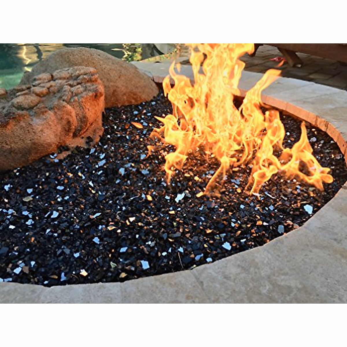 Black Reflective 1/4" Fire Pit Fire Glass 10lbs