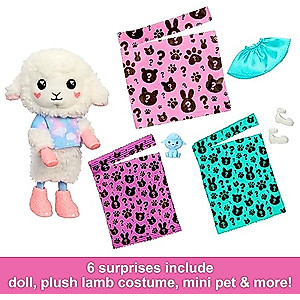 Barbie Cutie Reveal Chelsea Doll & Accessories, Lamb Plush Costume & 6 Surprises Including Color Change, Cozy Cute Tees Series