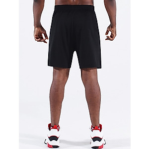 NELEUS Men's Basketball Shorts 7" Workout Running Shorts,6083,3 Pack,Black/Grey/Navy Blue,L