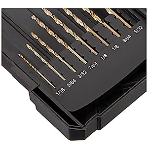 Amazon Brand - Denali 14-Piece Pilot Point Drill Bit Set with Carry Case