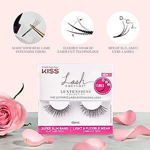 KISS Lash Couture Luxtension False Eyelashes, Strip 03 Classic', 14 mm, Includes 1 Pair, Contact Lens Friendly, Easy to Apply, Reusable Strip Lashes