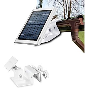 HOLACA Weatherproof Gutter Mount for Ring Solar Panel- Wall Mount Bracket Outdoor Mount Accessories for Ring Solar Panel (White)