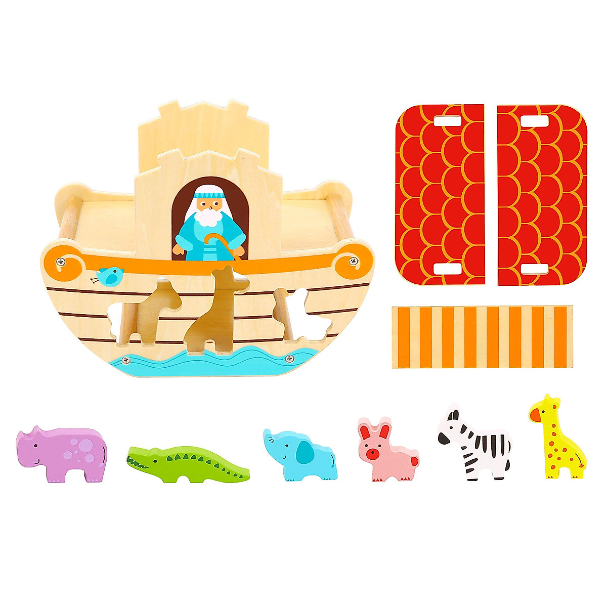 woody treasures Wooden Toys - Noah's Ark Toy (Educational & Development Toys, Great Gift for Girls and Boys)