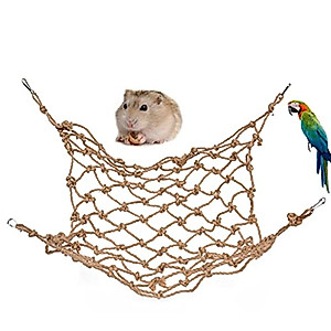 Balacoo Hamster Hammock Gym Cockatoo Size for Hanging Macaw Pendant Swing Budgie Parakeet Play Small Rope Toys Lovebirds Cage Ladder Hamster Toy Net Bird Climbing Buckle Parrot with