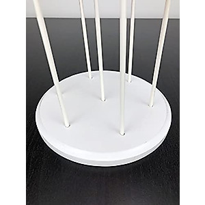 NANGOPOP 2 Pack Cake Pop Stand - 7 Hole Wood Lollipop Holder Display Round Candy or Sucker Stand for Wedding, Birthday Party, White