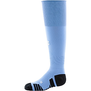 Under Armour Youth Soccer Over-The-Calf Socks, 1-Pair, Carolina Blue/Black/White, Small
