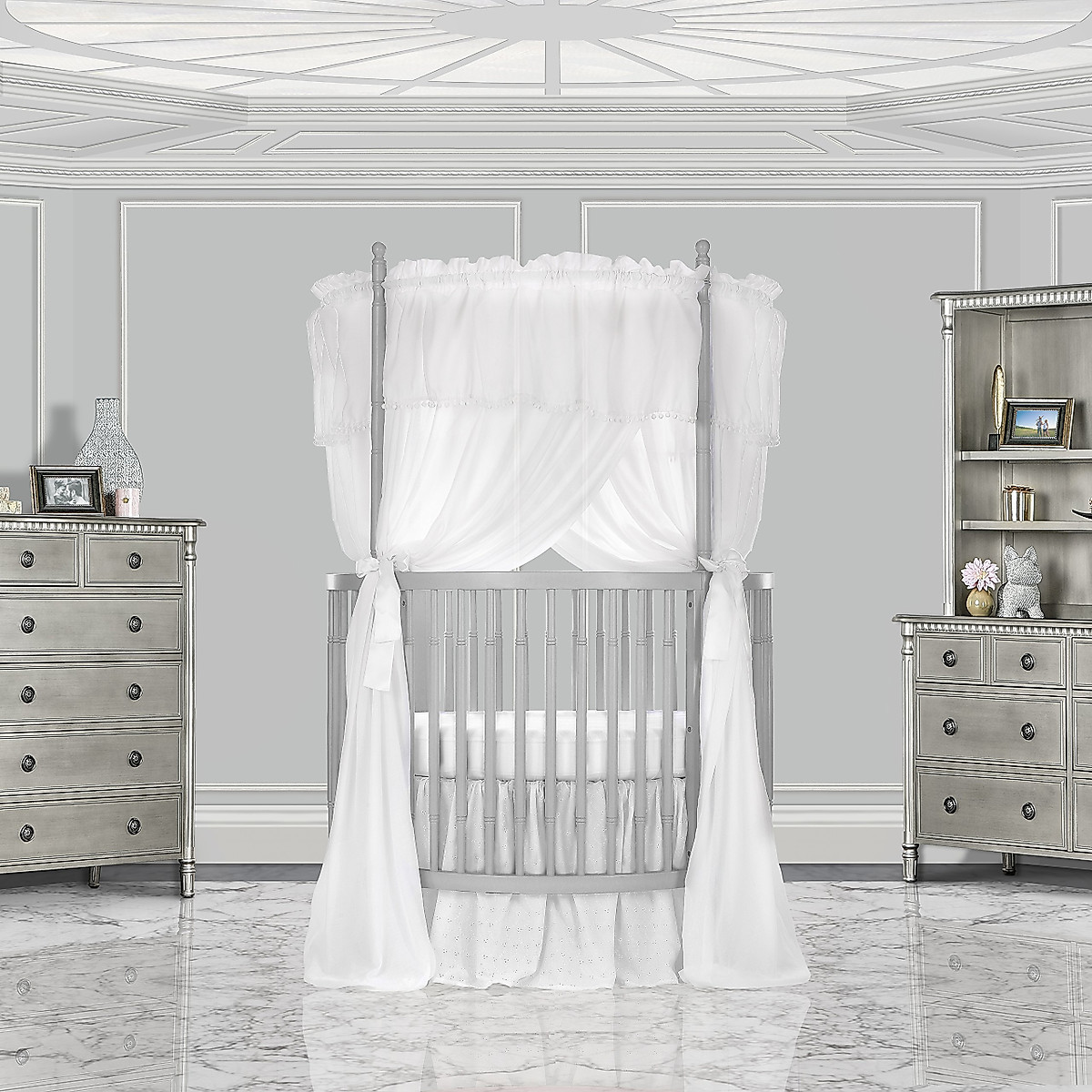 Dream On Me Sophia Posh Circular Crib, Silver Pearl, Full Size , 45.5x45.5x69.5 Inch (Pack of 1)