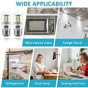 MIFLUS Refrigerator Light Bulb Appliance 5304511738 Light Bulb Kei D34l E26/27 Fit for Frigid-aire Ken-More Refrigerator Led Light Bulb 3.5W 5000K (85V-265V White Light)-2Packs